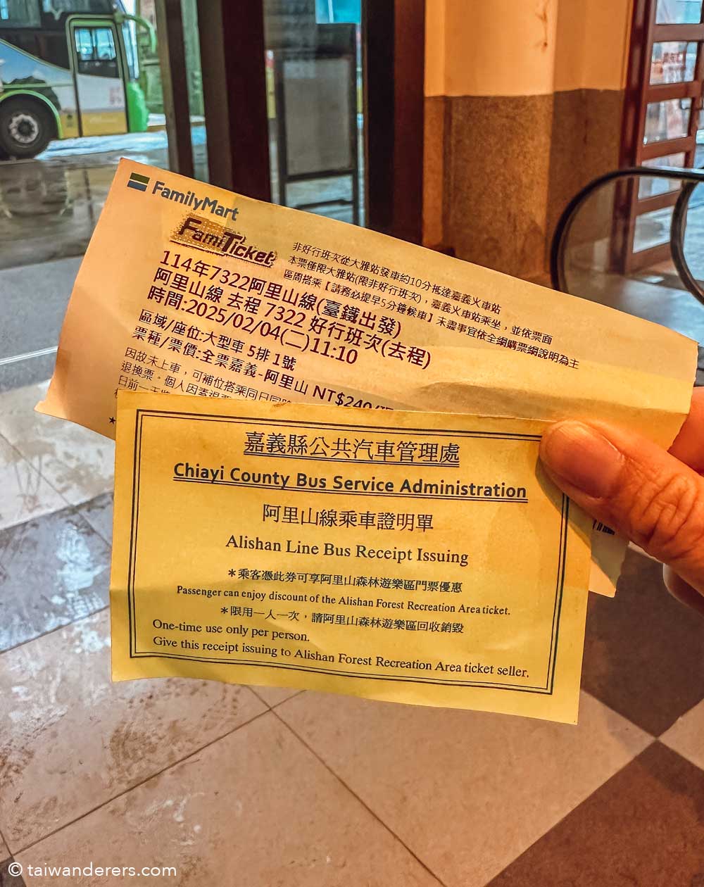 Chiayi to Alishan Bus Tickets - How To Book + Timetable 2025 - Taiwanderers